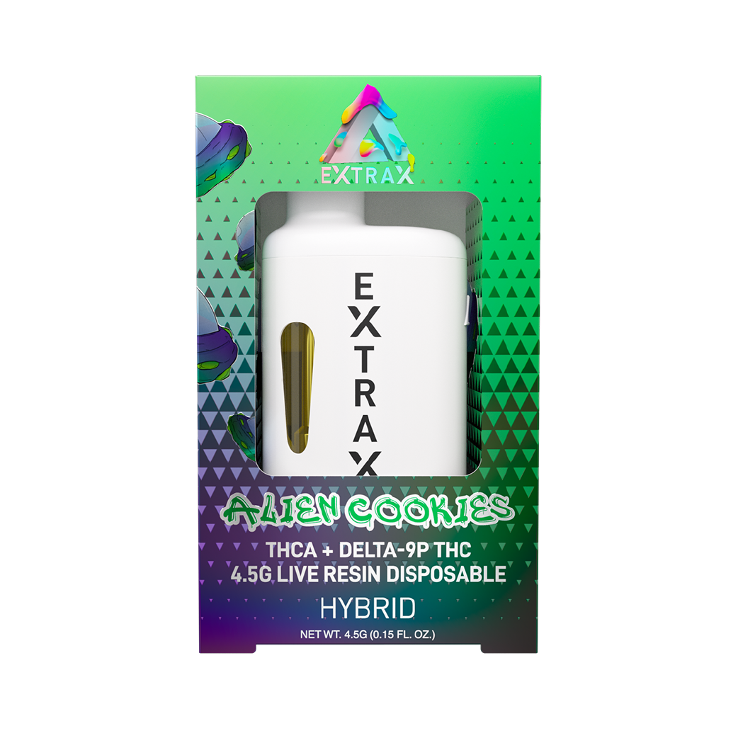 Delta Extrax Alien Cookies THC-A + D9 THC + THC-P 4.5g Disposable ...