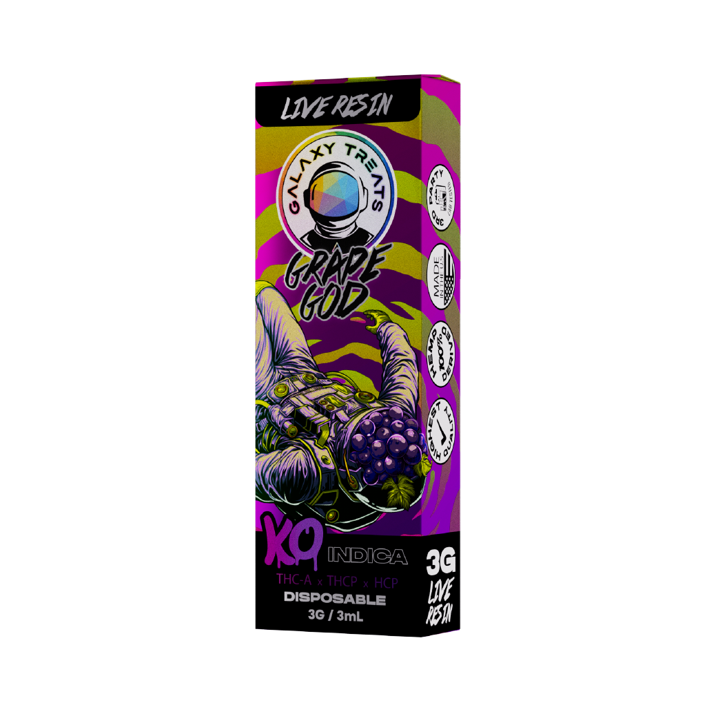 Galaxy Treats Grape God KO Live Resin THC-A 3g Disposable – CBDDEALS