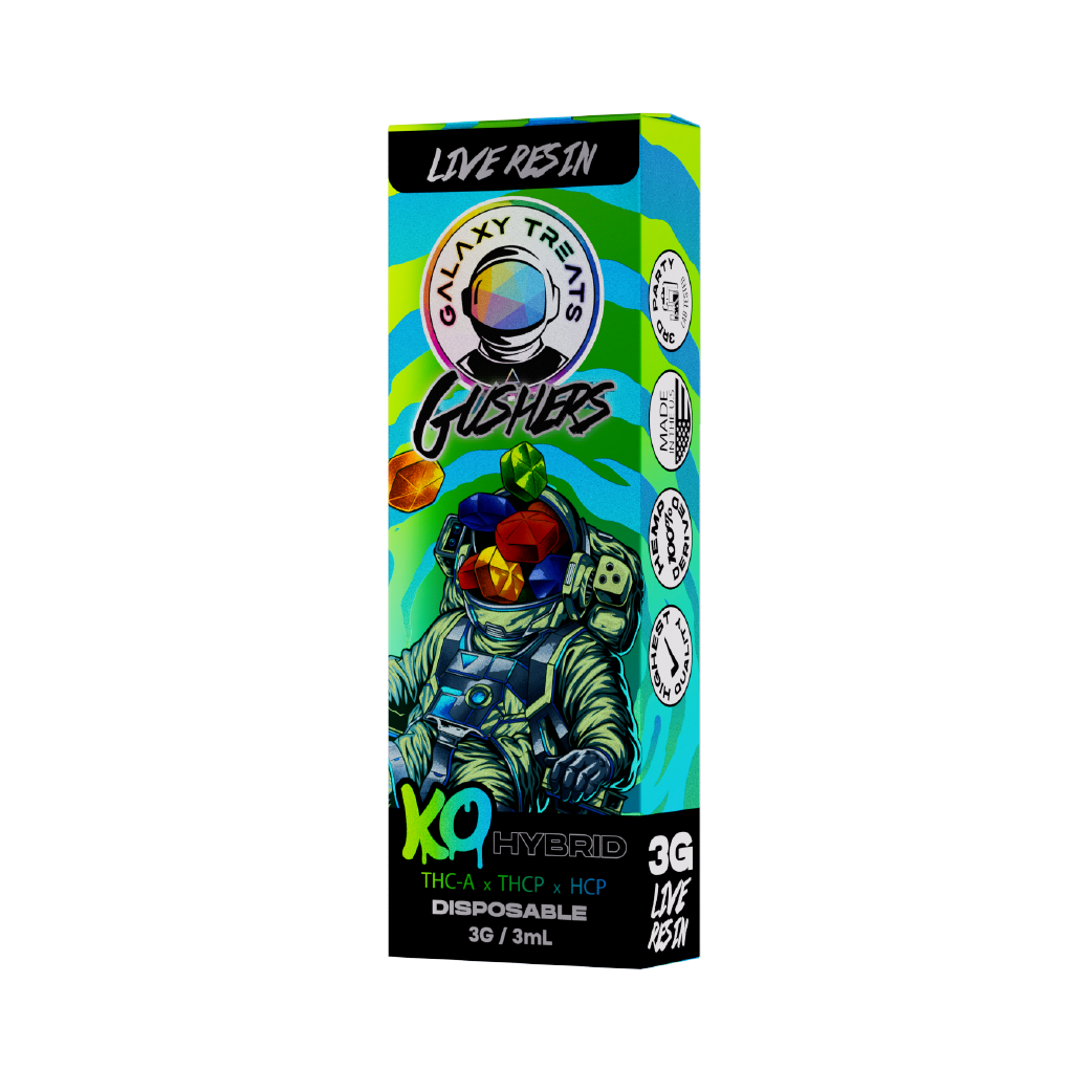 Galaxy Treats Gushers KO Live Resin THC-A + THC-P + HCP 3g Disposable ...