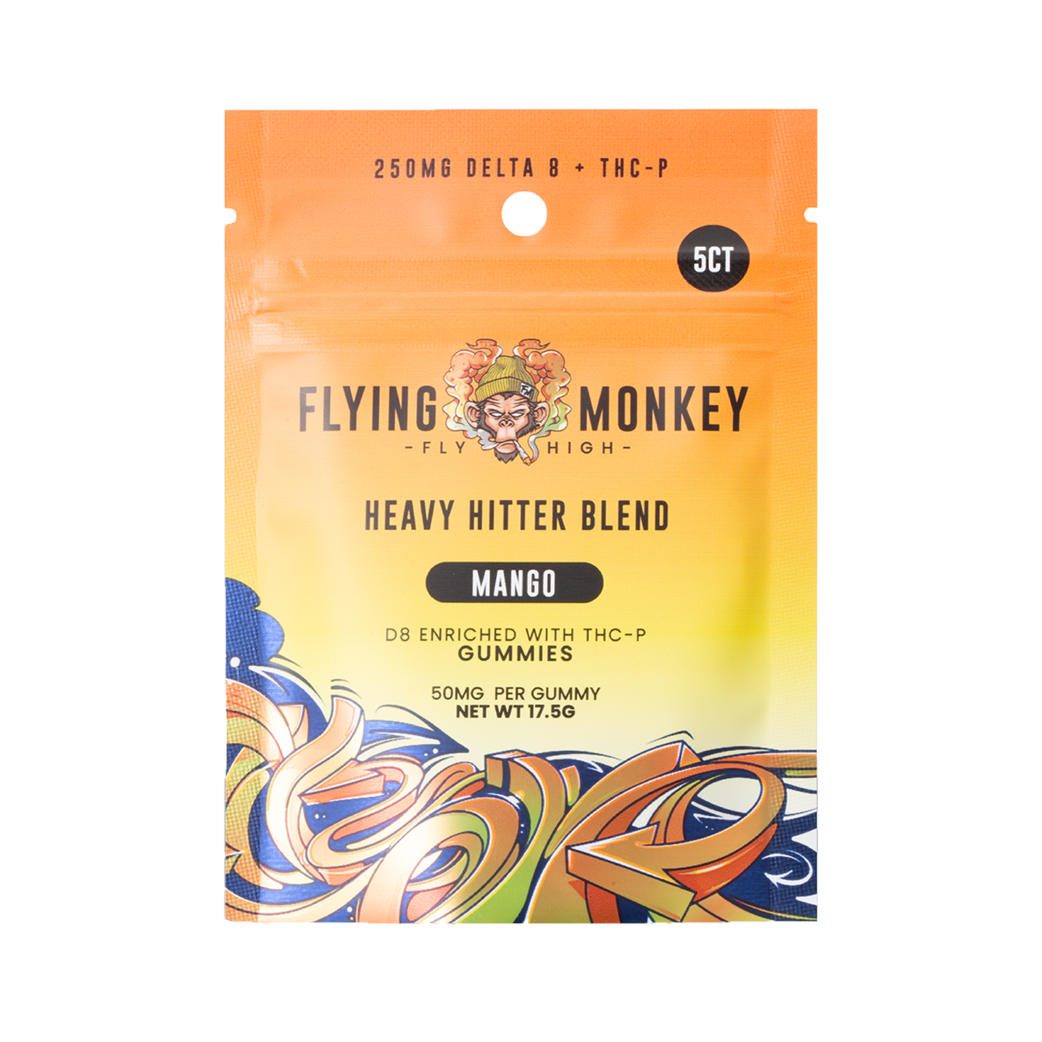 Flying Monkey Mango Heavy Hitter Blend D8 + THC-P 250mg Gummies – CBDDEALS