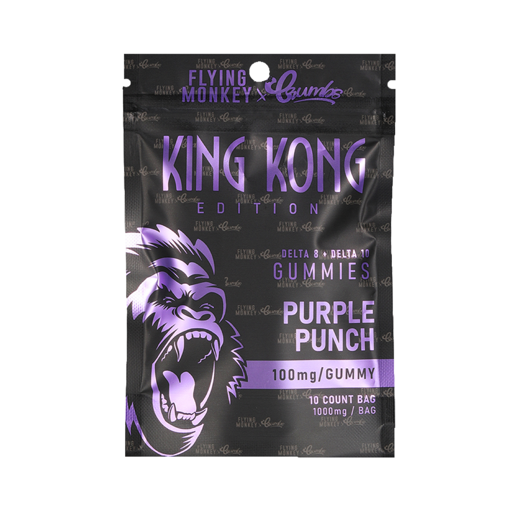 Flying Monkey x Crumbs Purple Punch King Kong D8 + D10 1000mg Gummies ...
