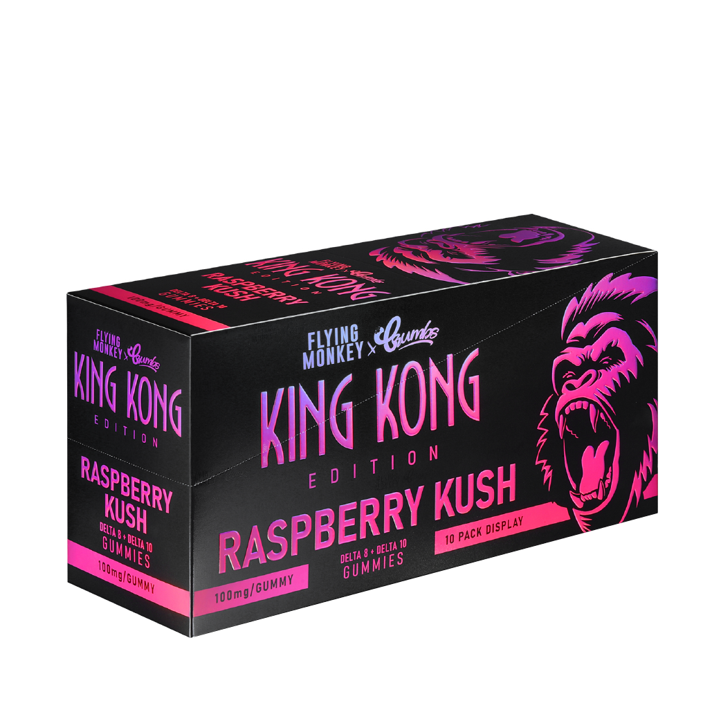 Flying Monkey x Crumbs Raspberry Kush King Kong D8 + D10 1000mg Gummies ...