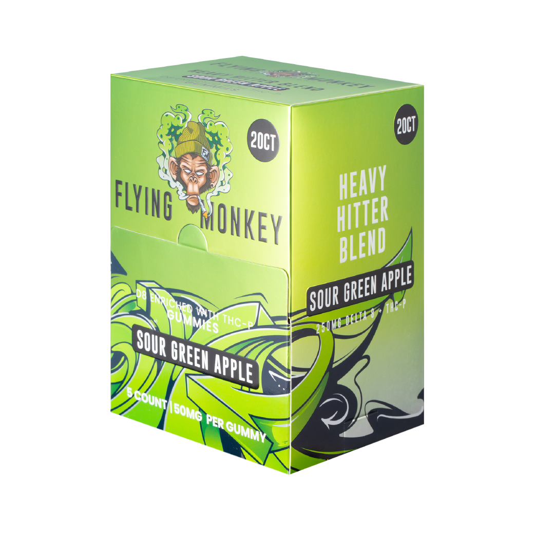 Flying Monkey Sour Green Apple Delta 8 + THC-P 250mg Gummies – CBDDEALS