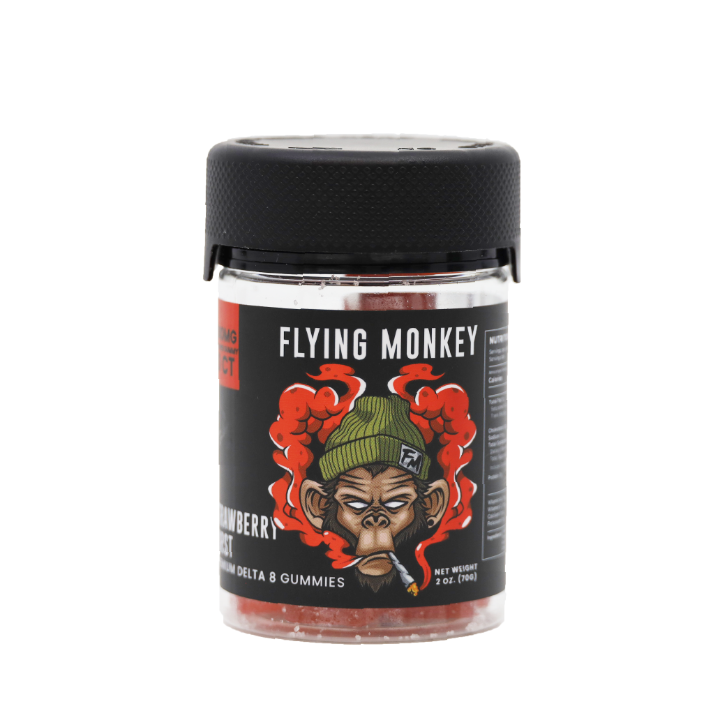 Flying Monkey Strawberry Burst Premium Delta 8 THC 1000mg Gummies ...