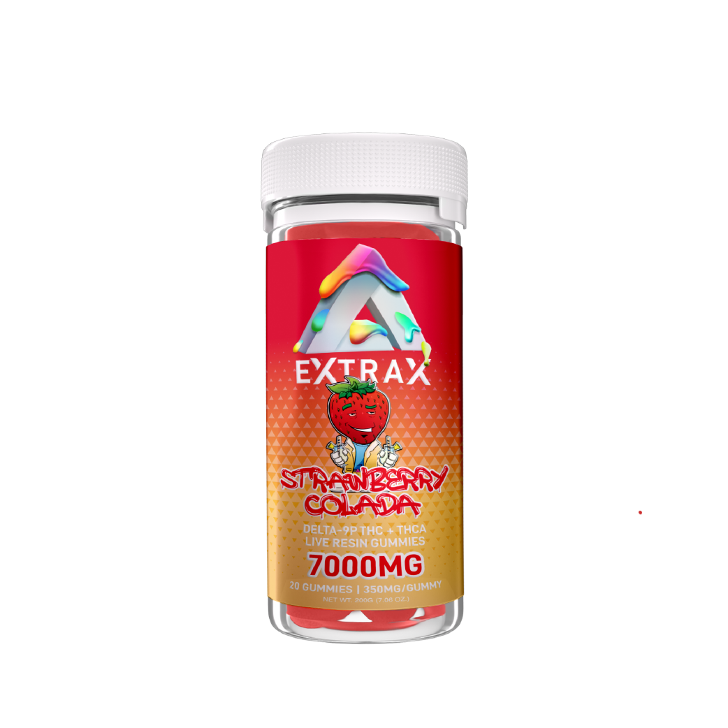 Delta Extrax Strawberry Colada THC-A + Delta 9P THC 7000mg Gummies ...