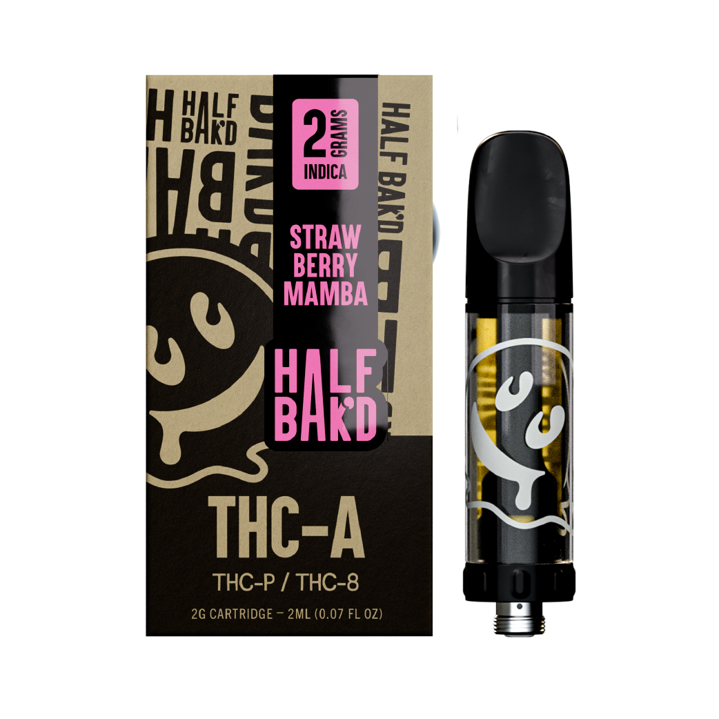 Half Bak'd Strawberry Mamba THC-A + THC-P + THC-8 2g Cartridge – CBDDEALS