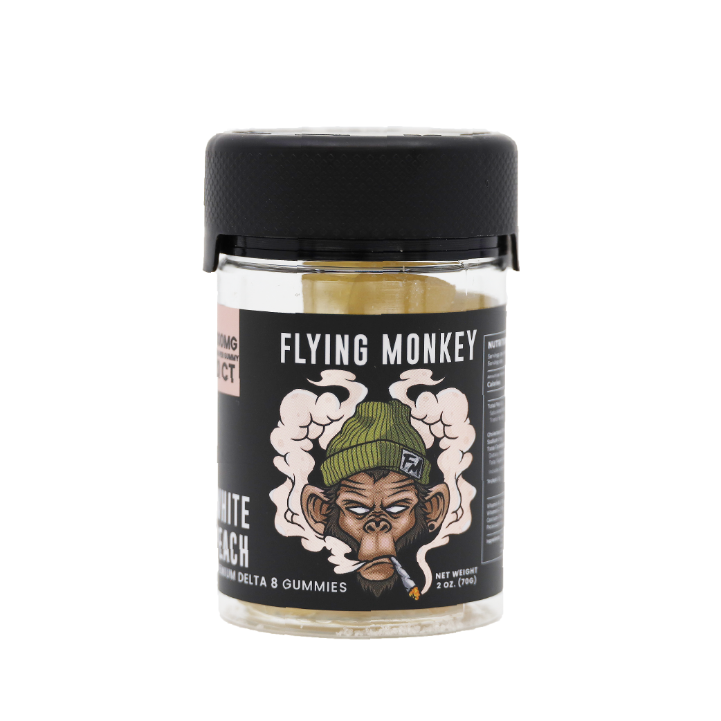 Flying Monkey White Peach Premium Delta 8 THC 1000mg Gummies – CBDDEALS